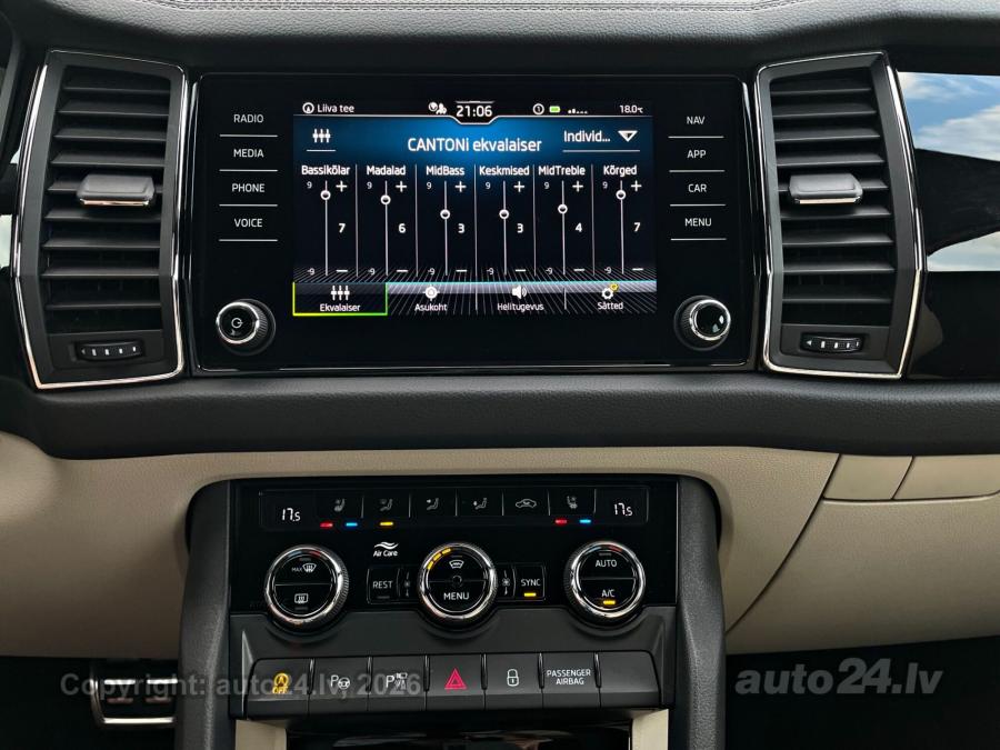 Белый Шкода Kodiaq 2022 в Таллин, объемом двигателя 2.00 л и пробегом 135 тыс. км за 28500 €, фото 18 на AUTOMOTO.COM.LV