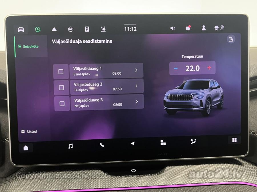 White Skoda Kodiaq 2024 in Tallinn, with an engine capacity of 2.00 L and mileage of 22 thousand km for 46900 €, photo 23 on AUTOMOTO.COM.LV