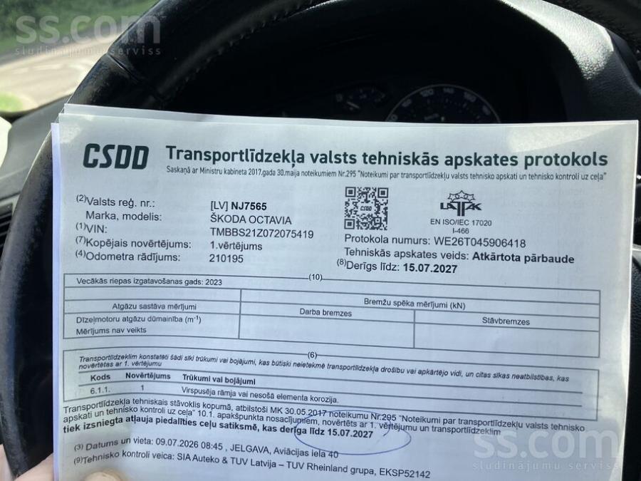 Черный Шкода Октавия 2006 в Елгава, объемом двигателя 1.90 л и пробегом 210 тыс. км за 1990 €, фото 16 на AUTOMOTO.COM.LV