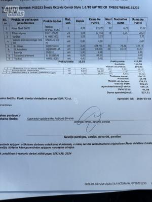 Black Skoda Octavia 2019 in Vilnius, with an engine capacity of 1.60 L and mileage of 227 thousand km for 11200 €, photo 15 on AUTOMOTO.COM.LV