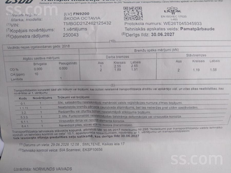 Melns Skoda Octavia 2006 Valka, ar dzinēja tilpumu 2.00 L un nobraukumu 250 tūkst. km par 2500 €, foto 7 vietnē AUTOMOTO.COM.LV