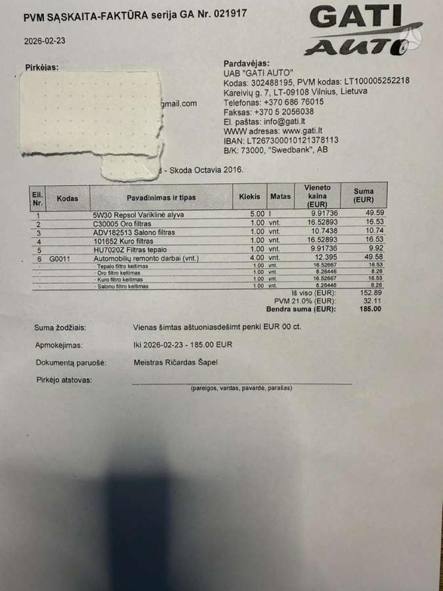 Melns Skoda Octavia 2016 Viļņa, ar dzinēja tilpumu 1.97 L un nobraukumu 166 tūkst. km par 11450 €, foto 14 vietnē AUTOMOTO.COM.LV