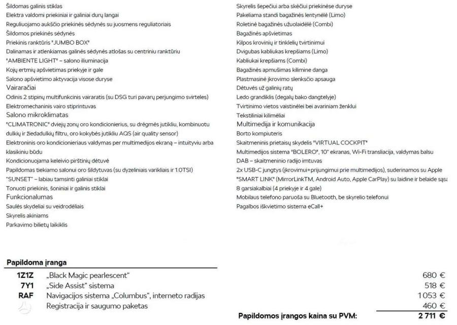 Black Skoda Octavia 2024 in Vilnius, with an engine capacity of 1.00 L and mileage of 55 thousand km for 22500 €, photo 18 on AUTOMOTO.COM.LV