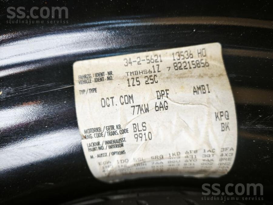Black Skoda Octavia 2009 in Riga, with an engine capacity of 1.90 L and mileage of 0 thousand km for 4500 €, photo 17 on AUTOMOTO.COM.LV