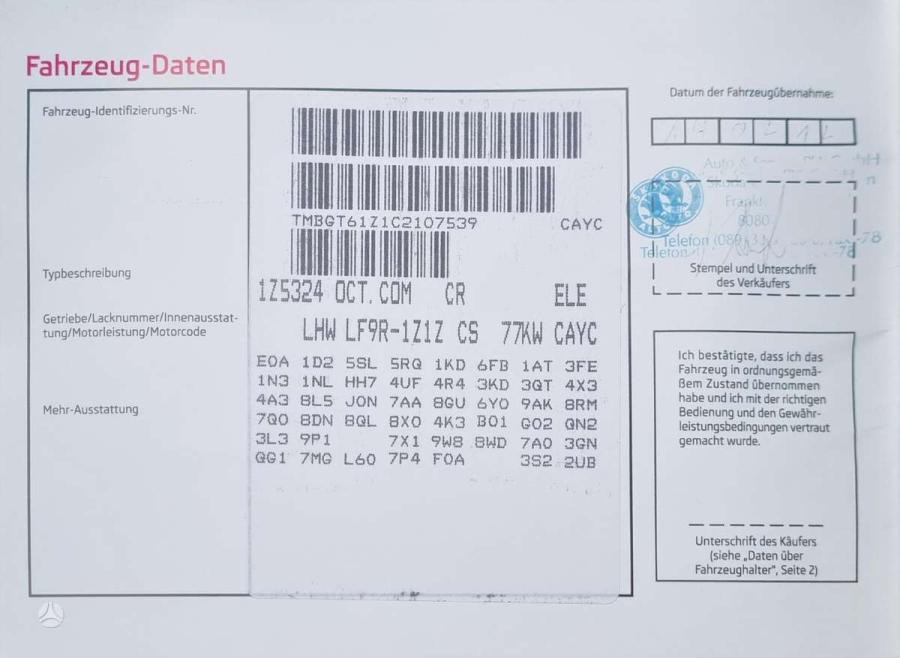Черный Шкода Октавия 2012 в Шяуляй, объемом двигателя 1.60 л и пробегом 280 тыс. км за 3900 €, фото 34 на AUTOMOTO.COM.LV
