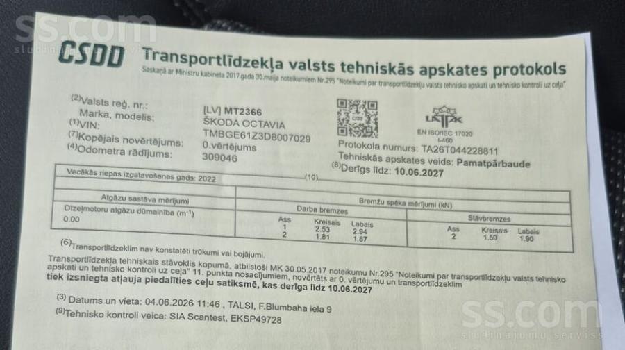 Melns Skoda Octavia 2012 Talsi, ar dzinēja tilpumu 2.00 L un nobraukumu 309 tūkst. km par 4200 €, foto 11 vietnē AUTOMOTO.COM.LV