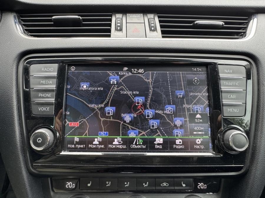 Black Skoda Octavia 2016 in Riga, with an engine capacity of 2.00 L and mileage of 241 thousand km for 7990 €, photo 21 on AUTOMOTO.COM.LV