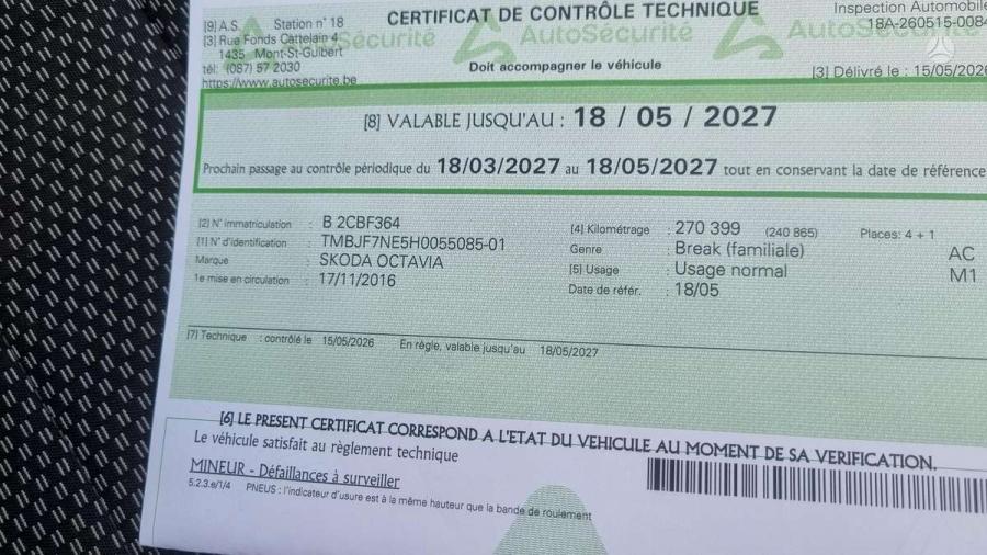 Черный Шкода Октавия 2016 в Шяуляй, объемом двигателя 1.60 л и пробегом 270 тыс. км за 5450 €, фото 24 на AUTOMOTO.COM.LV