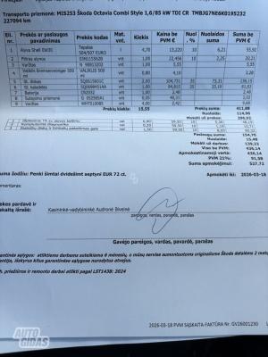 Black Skoda Octavia 2019 in Vilnius, with an engine capacity of 1.60 L and mileage of 227 thousand km for 10800 €, photo 15 on AUTOMOTO.COM.LV