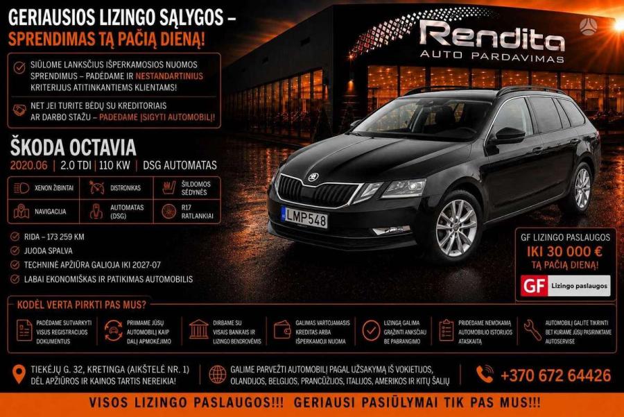 Melns Skoda Octavia 2020 Kretinga, ar dzinēja tilpumu 1.97 L un nobraukumu 173 tūkst. km par 12999 €, foto 35 vietnē AUTOMOTO.COM.LV