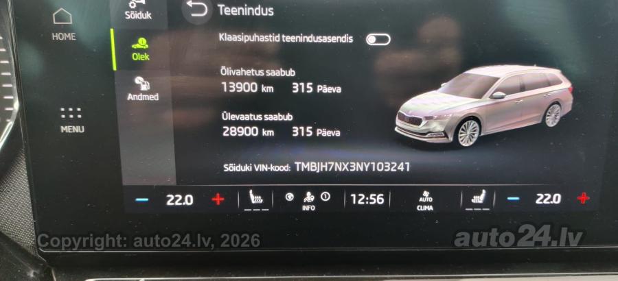 Black Skoda Octavia 2022 in Tallinn, with an engine capacity of 1.50 L and mileage of 57 thousand km for 20990 €, photo 15 on AUTOMOTO.COM.LV