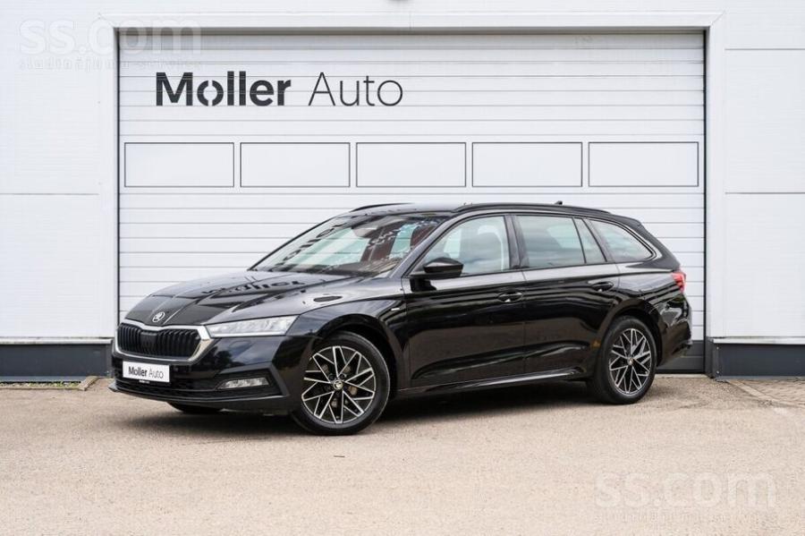 Black Skoda Octavia 2022 in Riga, with an engine capacity of 1.50 L and mileage of 103 thousand km for 18950 €, photo 1 on AUTOMOTO.COM.LV