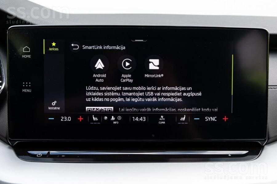 Black Skoda Octavia 2022 in Riga, with an engine capacity of 1.50 L and mileage of 103 thousand km for 18950 €, photo 15 on AUTOMOTO.COM.LV