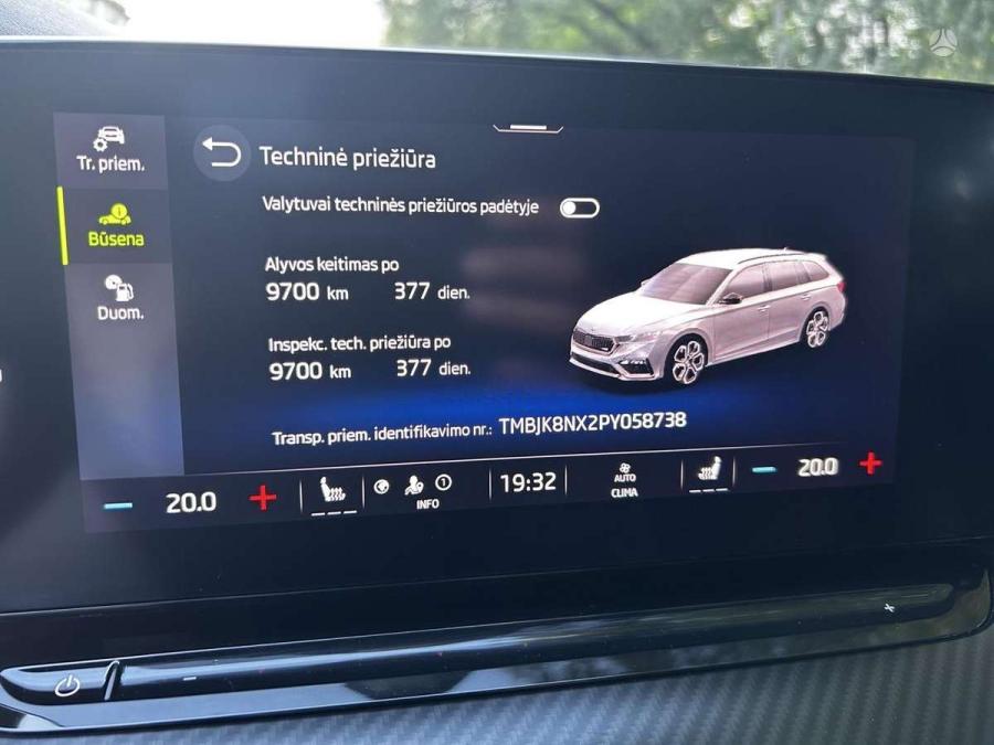 Black Skoda Octavia 2023 in Vilnius, with an engine capacity of 2.00 L and mileage of 168 thousand km for 20800 €, photo 16 on AUTOMOTO.COM.LV