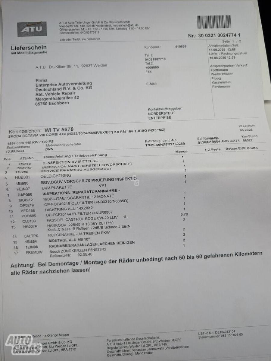 Melns Skoda Octavia 2024 Ramučiai, ar dzinēja tilpumu 2.00 L un nobraukumu 87 tūkst. km par 24950 €, foto 25 vietnē AUTOMOTO.COM.LV