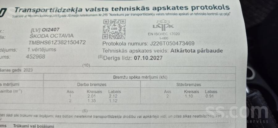 Синий Шкода Октавия 2008 в Екабпилс, объемом двигателя 1.90 л и пробегом 453 тыс. км за 1350 €, фото 10 на AUTOMOTO.COM.LV