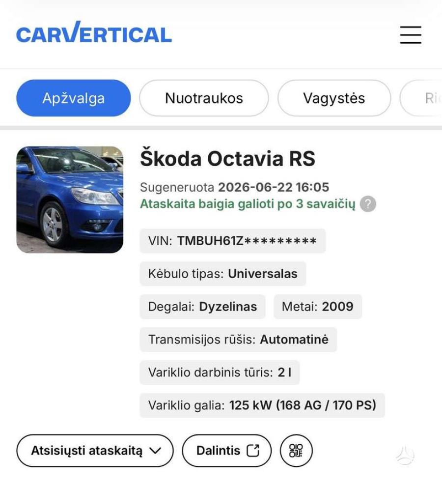 Синий Шкода Октавия 2010 в Вильнюс, объемом двигателя 1.97 л и пробегом 319 тыс. км за 4750 €, фото 27 на AUTOMOTO.COM.LV
