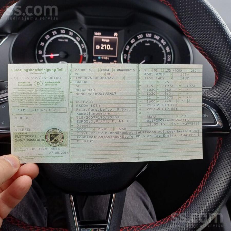 Zils Skoda Octavia 2015 Jūrmala, ar dzinēja tilpumu 2.00 L un nobraukumu 281 tūkst. km par 9500 €, foto 34 vietnē AUTOMOTO.COM.LV