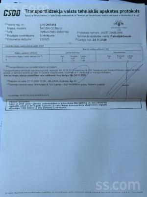 Синий Шкода Октавия 2017 в Елгава, объемом двигателя 1.60 л и пробегом 233 тыс. км за 7350 €, фото 10 на AUTOMOTO.COM.LV