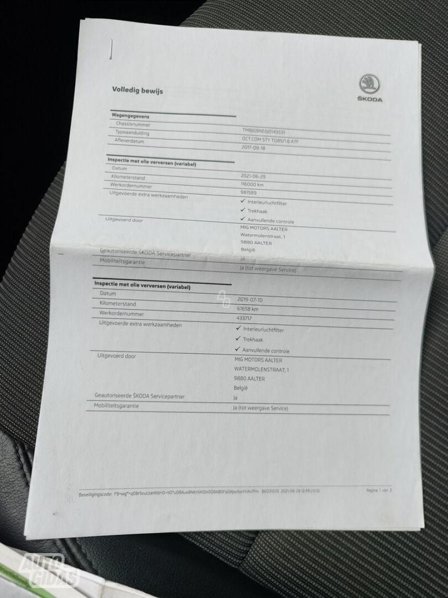 Zils Skoda Octavia 2017 Šauļi, ar dzinēja tilpumu 1.60 L un nobraukumu 269 tūkst. km par 3700 €, foto 29 vietnē AUTOMOTO.COM.LV