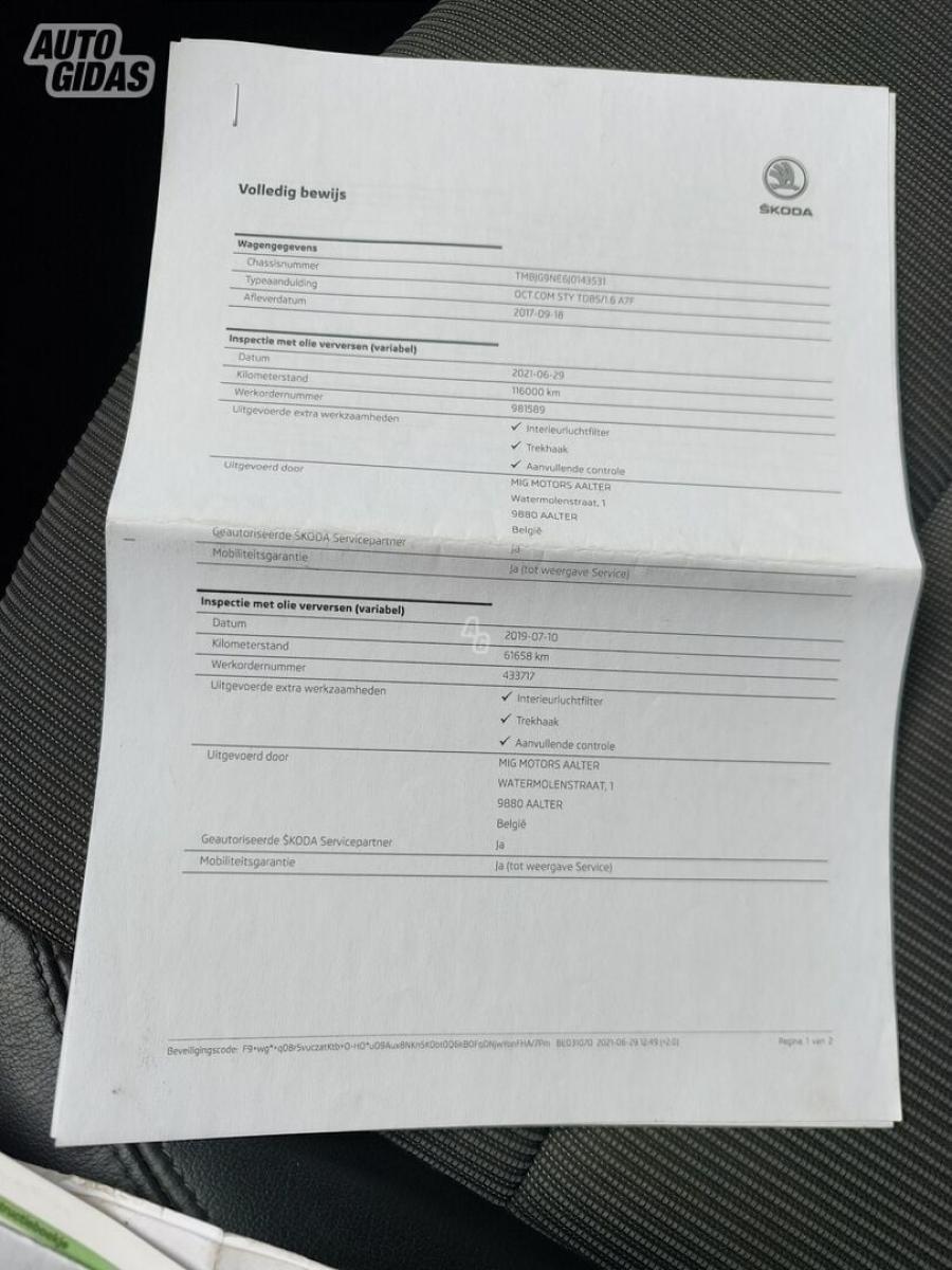 Zils Skoda Octavia 2017 Šauļi, ar dzinēja tilpumu 1.60 L un nobraukumu 269 tūkst. km par 3400 €, foto 29 vietnē AUTOMOTO.COM.LV