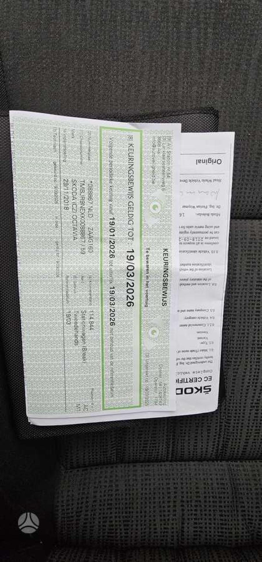 Синий Шкода Октавия 2018 в Клайпеда, объемом двигателя 1.50 л и пробегом 149 тыс. км за 11400 €, фото 36 на AUTOMOTO.COM.LV