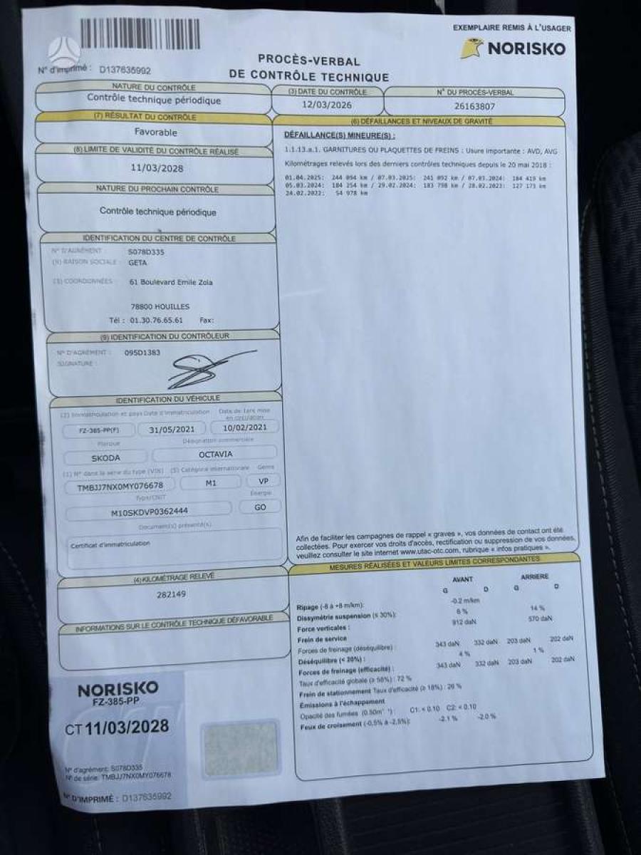 Zils Skoda Octavia 2021 Klaipėda, ar dzinēja tilpumu 2.00 L un nobraukumu 284 tūkst. km par 12999 €, foto 34 vietnē AUTOMOTO.COM.LV