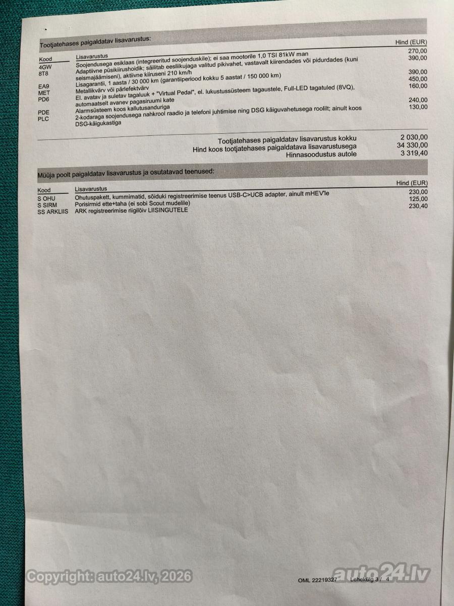 Синий Шкода Октавия 2021 в Таллин, объемом двигателя 1.40 л и пробегом 133 тыс. км за 17000 €, фото 14 на AUTOMOTO.COM.LV