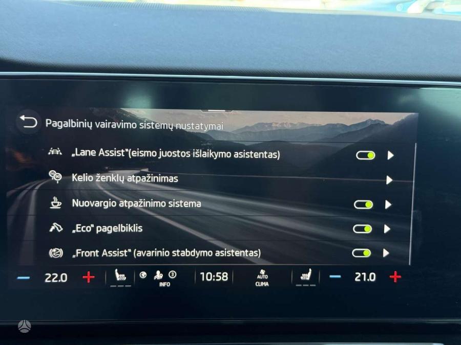 Blue Skoda Octavia 2023 in Vilnius, with an engine capacity of 1.97 L and mileage of 195 thousand km for 13999 €, photo 23 on AUTOMOTO.COM.LV