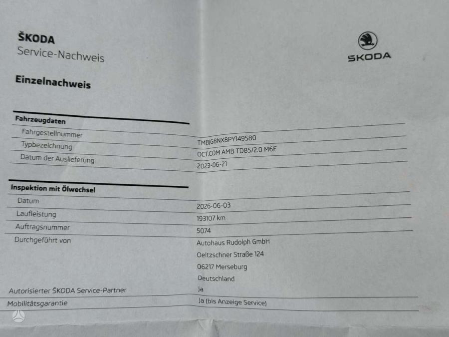 Zils Skoda Octavia 2023 Viļņa, ar dzinēja tilpumu 1.97 L un nobraukumu 195 tūkst. km par 13999 €, foto 35 vietnē AUTOMOTO.COM.LV
