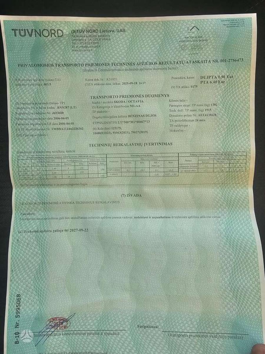 Коричневый Шкода Октавия 2006 в Вильнюс, объемом двигателя 1.60 л и пробегом 133 тыс. км за 2200 €, фото 23 на AUTOMOTO.COM.LV