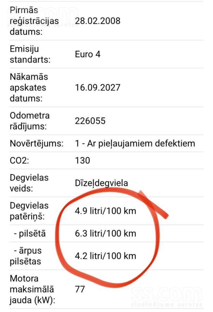 Brown Skoda Octavia 2008 in Jelgava, with an engine capacity of 1.90 L and mileage of 226 thousand km for 1490 €, photo 17 on AUTOMOTO.COM.LV