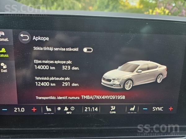 Brown Skoda Octavia 2020 in Riga, with an engine capacity of 2.00 L and mileage of 87 thousand km for 18700 €, photo 8 on AUTOMOTO.COM.LV