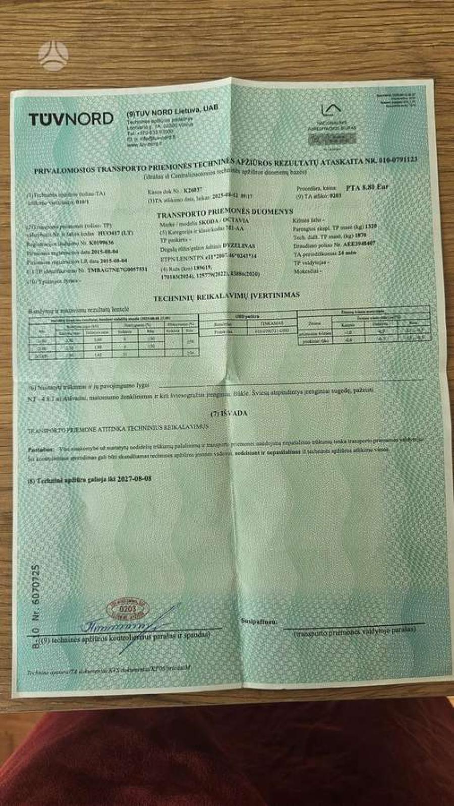 Коричневый Шкода Октавия 2015 в Вильнюс, объемом двигателя 1.60 л и пробегом 200 тыс. км за 5490 €, фото 10 на AUTOMOTO.COM.LV