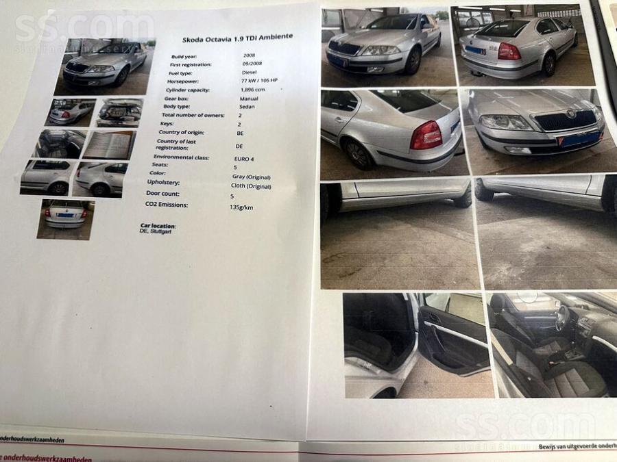 Grey Skoda Octavia 2008 in Riga, with an engine capacity of 1.90 L and mileage of 350 thousand km for 2990 €, photo 24 on AUTOMOTO.COM.LV