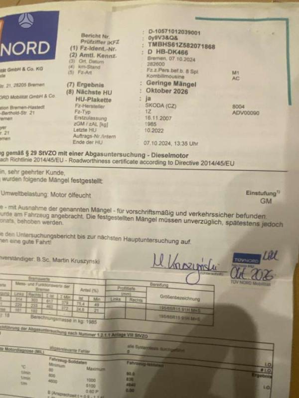 Pelēks Skoda Octavia 2007 Biržai, ar dzinēja tilpumu 1.90 L un nobraukumu 297 tūkst. km par 2350 €, foto 4 vietnē AUTOMOTO.COM.LV