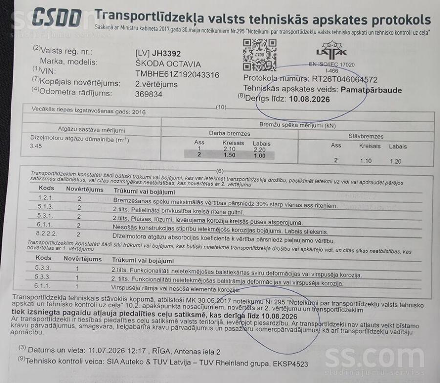 Pelēks Skoda Octavia 2009 Rīga, ar dzinēja tilpumu 2.00 L un nobraukumu 370 tūkst. km par 1700 €, foto 9 vietnē AUTOMOTO.COM.LV