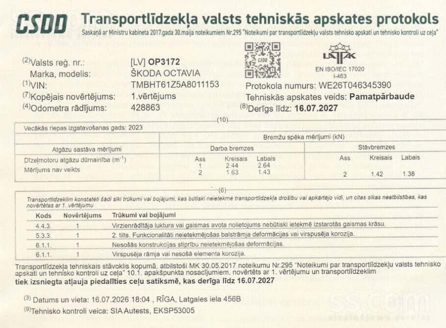 Pelēks Skoda Octavia 2009 Rīga, ar dzinēja tilpumu 1.60 L un nobraukumu 429 tūkst. km par 2650 €, foto 11 vietnē AUTOMOTO.COM.LV