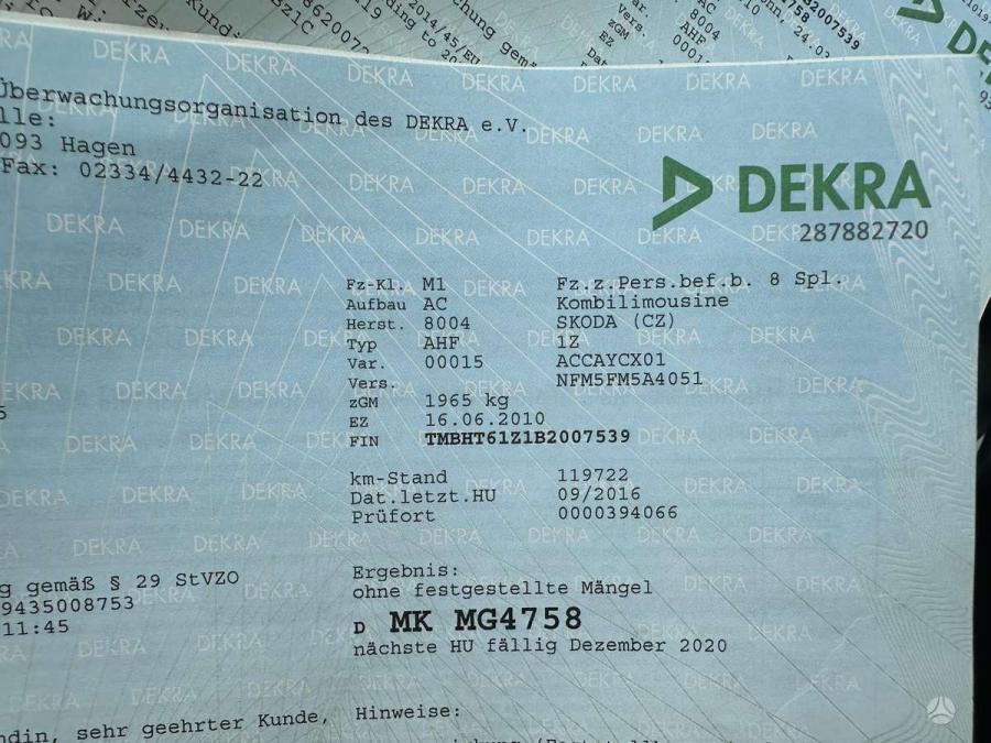 Серый Шкода Октавия 2010 в Шилуте, объемом двигателя 1.60 л и пробегом 155 тыс. км за 3950 €, фото 16 на AUTOMOTO.COM.LV