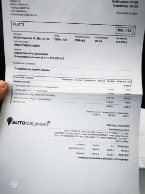 Grey Skoda Octavia 2015 in Vilnius, with an engine capacity of 1.60 L and mileage of 234 thousand km for 5995 €, photo 21 on AUTOMOTO.COM.LV