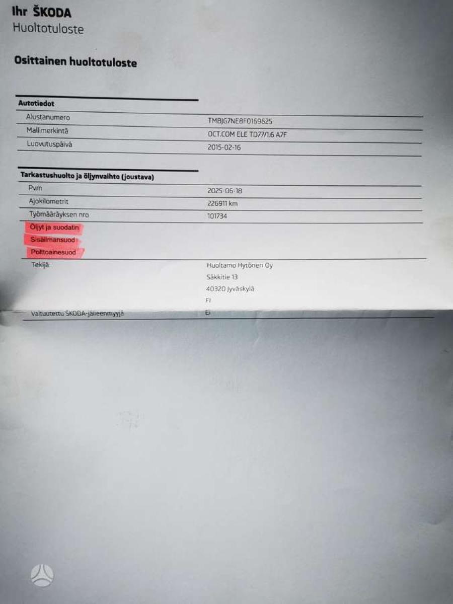 Grey Skoda Octavia 2015 in Vilnius, with an engine capacity of 1.60 L and mileage of 234 thousand km for 5995 €, photo 22 on AUTOMOTO.COM.LV