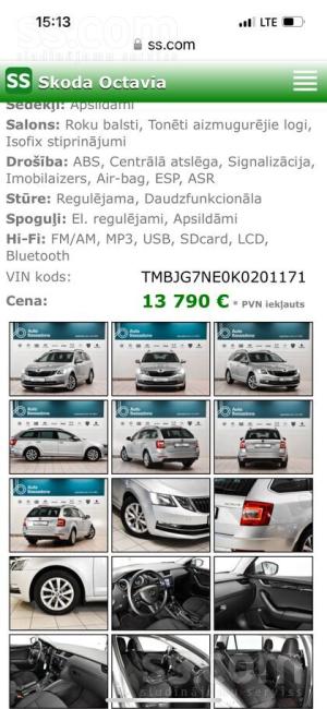 Pelēks Skoda Octavia 2019 Rīga, ar dzinēja tilpumu 1.60 L un nobraukumu 155 tūkst. km par 9500 €, foto 20 vietnē AUTOMOTO.COM.LV