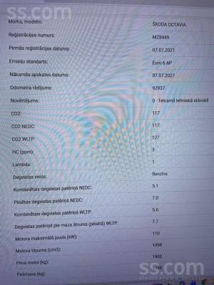 Pelēks Skoda Octavia 2021 Rīga, ar dzinēja tilpumu 1.50 L un nobraukumu 114 tūkst. km par 13690 €, foto 9 vietnē AUTOMOTO.COM.LV