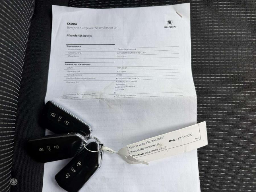 Grey Skoda Octavia 2022 in Kaunas, with an engine capacity of 1.50 L and mileage of 184 thousand km for 14800 €, photo 34 on AUTOMOTO.COM.LV