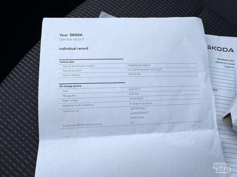 Pelēks Skoda Octavia 2024 Avižieniai, ar dzinēja tilpumu 1.50 L un nobraukumu 27 tūkst. km par 22500 €, foto 27 vietnē AUTOMOTO.COM.LV