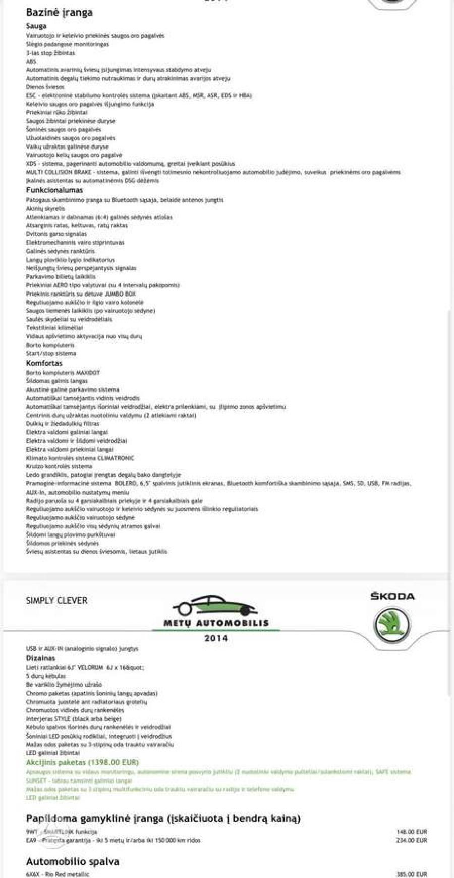 Sarkans Skoda Octavia 2015 Telšiai, ar dzinēja tilpumu 1.40 L un nobraukumu 119 tūkst. km par 7700 €, foto 24 vietnē AUTOMOTO.COM.LV