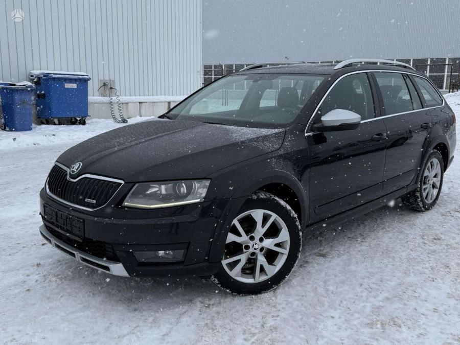 Black Skoda Octavia Scout 2016 in Rokiskis, with an engine capacity of 2.00 L and mileage of 340 thousand km for 6750 €, photo 1 on AUTOMOTO.COM.LV
