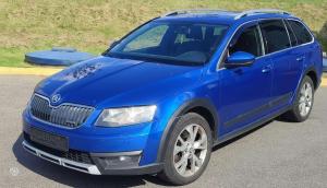 Zils Skoda Octavia Scout 2014 Viļņa, ar dzinēja tilpumu 1.97 L un nobraukumu 400 tūkst. km par 7000 €, foto  vietnē AUTOMOTO.COM.LV