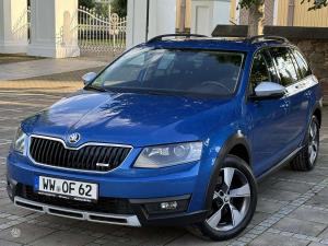 Zils Skoda Octavia Scout 2016 Kauņa, ar dzinēja tilpumu 2.00 L un nobraukumu 281 tūkst. km par 8999 €, foto  vietnē AUTOMOTO.COM.LV