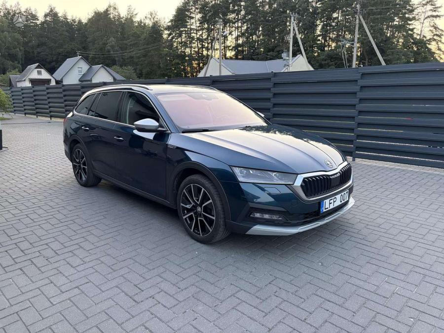 Blue Skoda Octavia Scout 2023 in Salcininkai, with an engine capacity of 1.97 L and mileage of 215 thousand km for 20500 €, photo 3 on AUTOMOTO.COM.LV